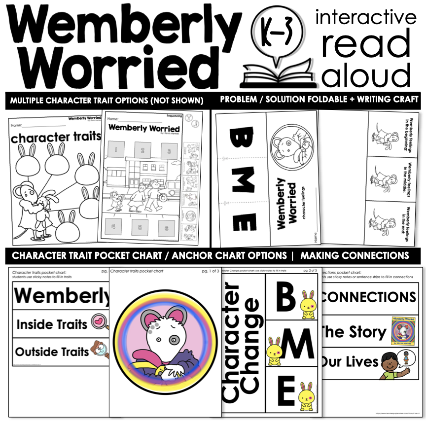 Wemberly Worried Craft + Read Aloud | Sequencing + RETELL Kit | Kevin ...