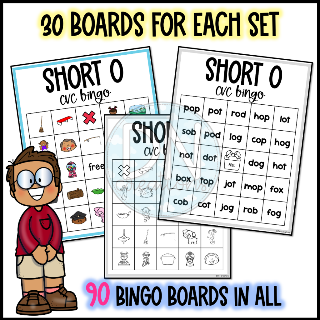 CVC Bingo for SHORT O | Short Vowel Sound Practice | Reading Games ...