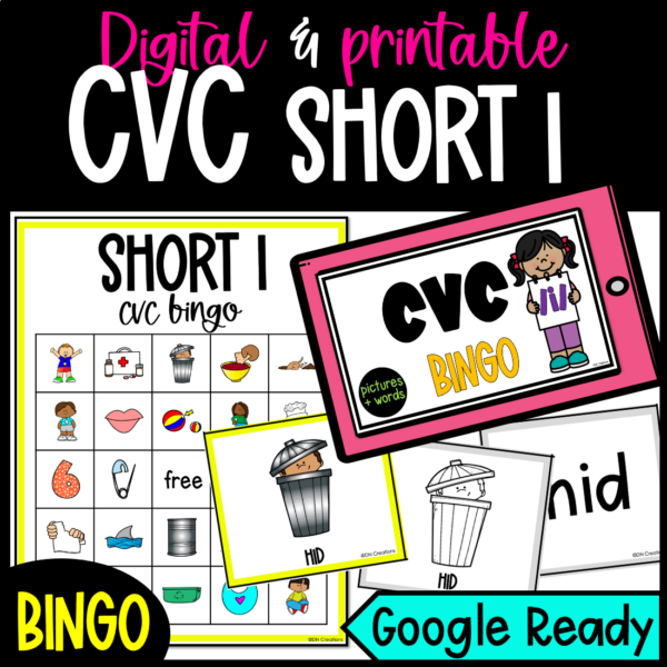 CVC Bingo for SHORT Vowel i Game l Short Vowel Bingo l Science of ...