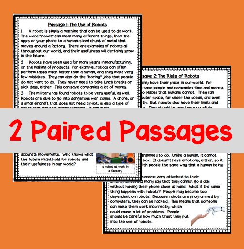 State Test Prep: Paired Passages with Writing Prompt - Robots | Made By ...