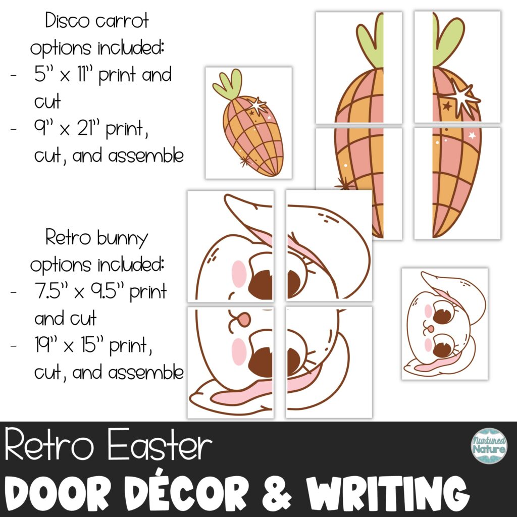 Spring Door Decor with Name Tags - Editable Easter Bunny Bulletin Board ...