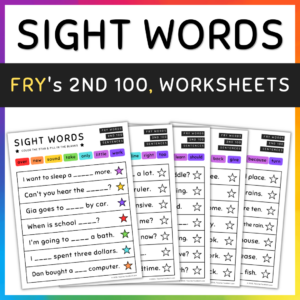 Sight Word Sentences, Fill in the Blanks, Fry's 2nd 100 - SET 7 - Made ...