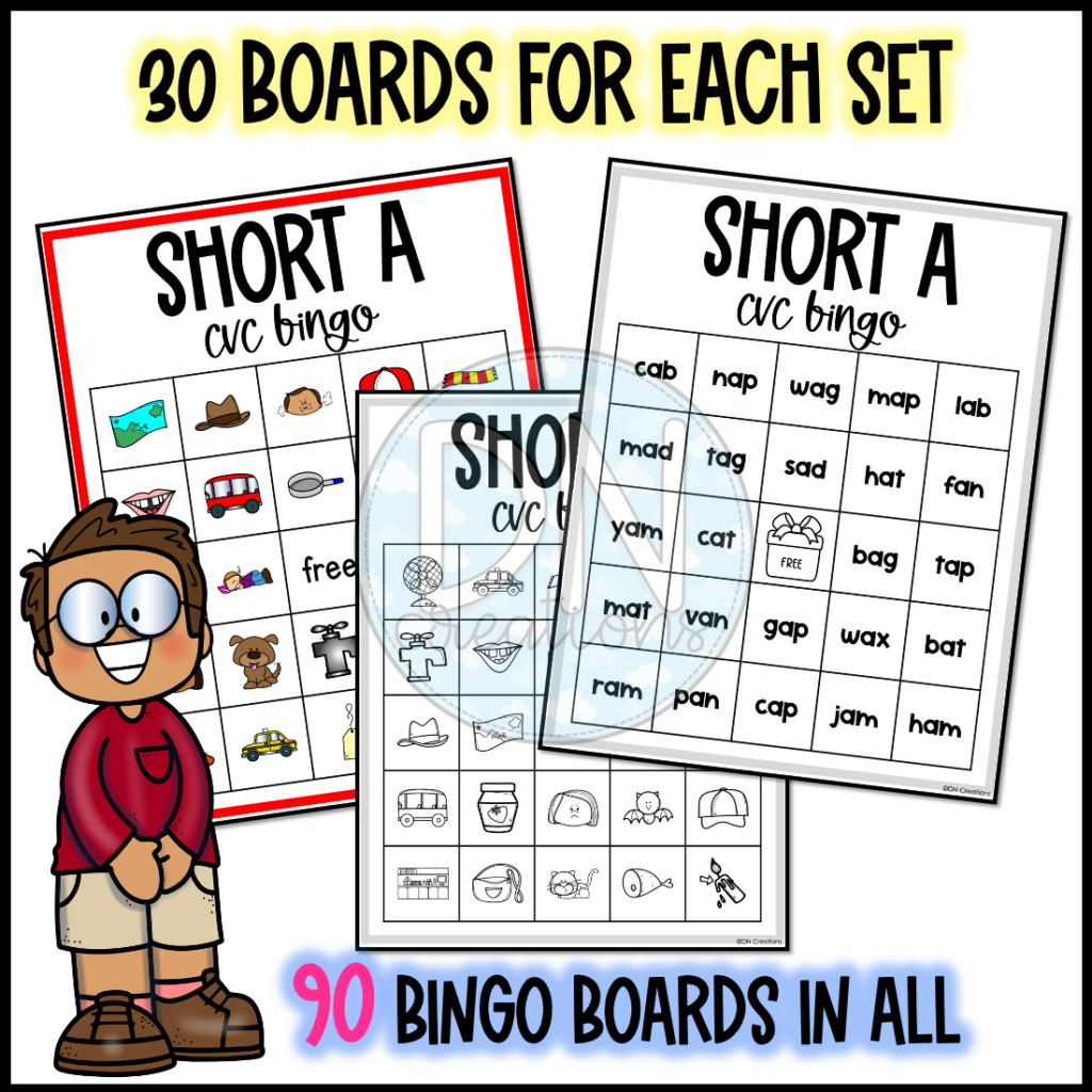 CVC Bingo for SHORT A Game l Short Vowels Game l Science of Reading ...