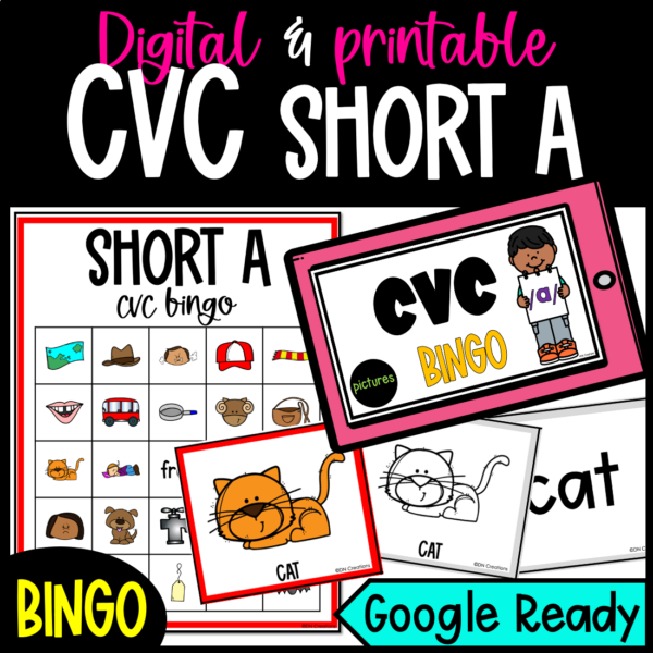 CVC Bingo for SHORT A Game l Short Vowels Game l Science of Reading ...