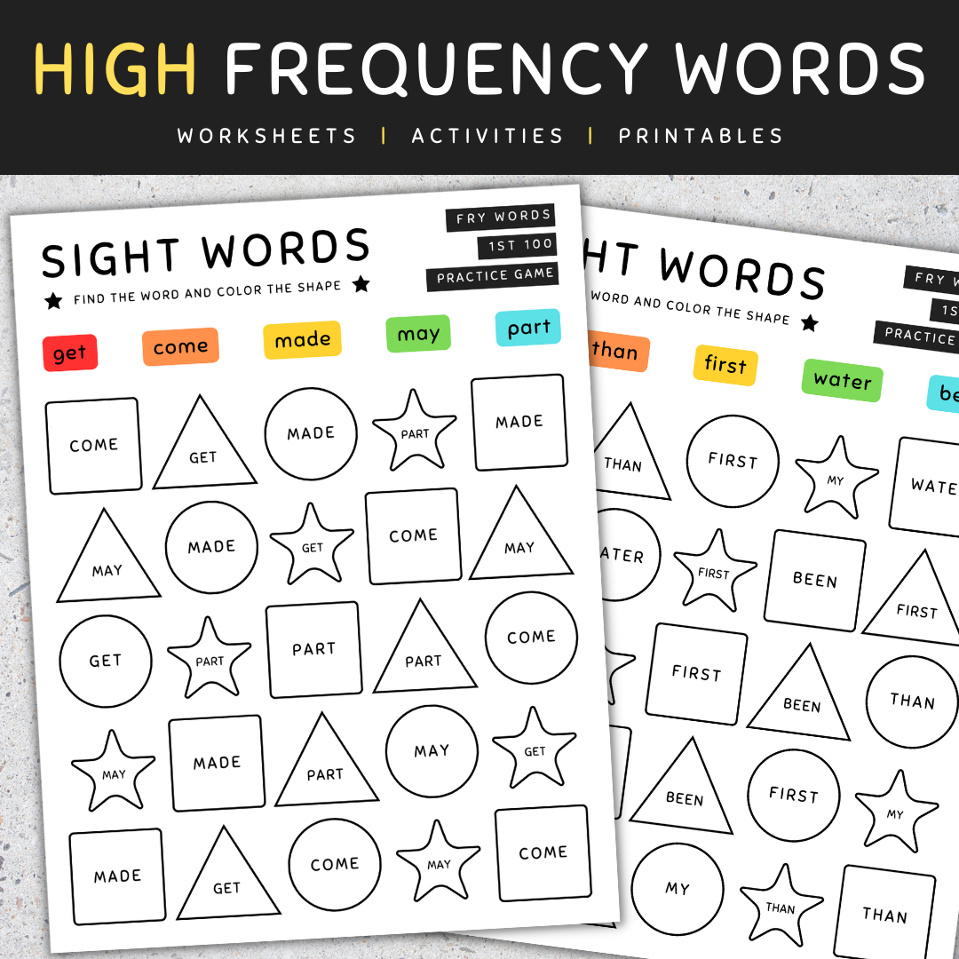 Color by Sight Word Practice Game, High Frequency FRY Words, 1st 100 ...