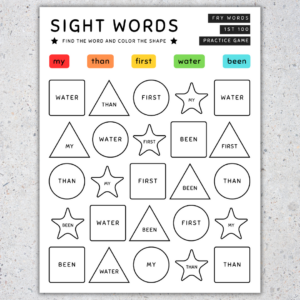 Color by Sight Word Practice Game, High Frequency FRY Words, 1st 100 ...