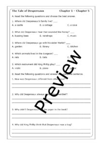Kate DiCamillo "The Tale of Despereaux" worksheets | Made By Teachers