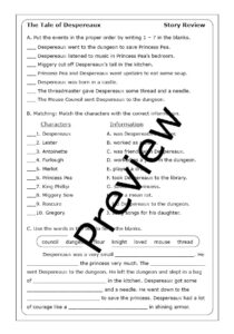 Kate DiCamillo "The Tale of Despereaux" worksheets | Made By Teachers