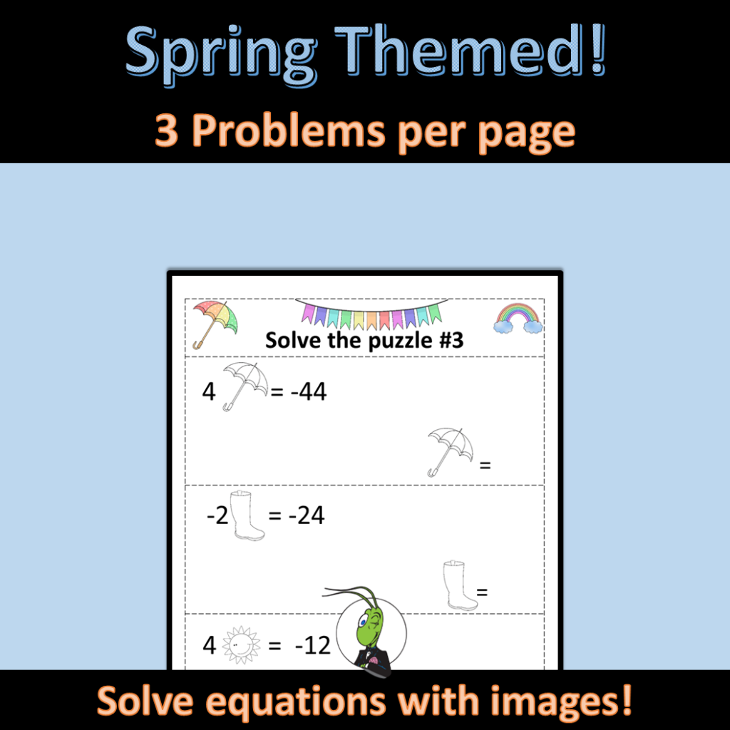 Spring Solving One and Two Step Equations | Logic Puzzles | Algebra 1 ...