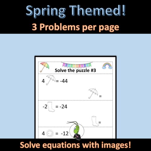 Spring Solving One and Two Step Equations | Logic Puzzles | Algebra 1 ...