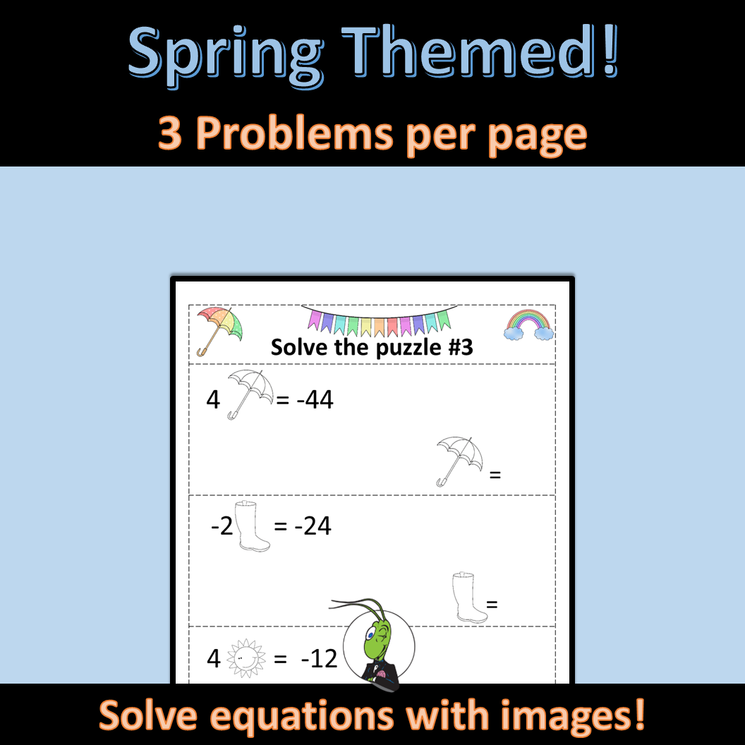 Spring Solving One and Two Step Equations | Logic Puzzles | Algebra 1 ...