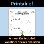 Spring Solving One and Two Step Equations | Logic Puzzles | Algebra 1 ...