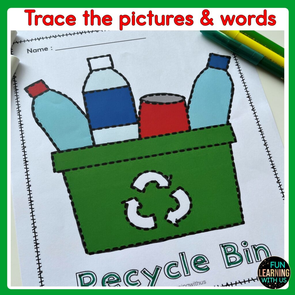 Earth Day Picture Tracing & Coloring Fine Motor Worksheets | Made By ...