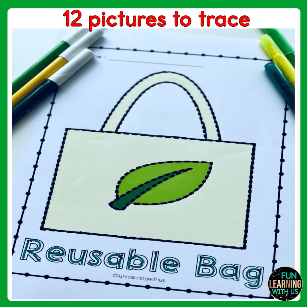 Earth Day Picture Tracing & Coloring Fine Motor Worksheets | Made By ...