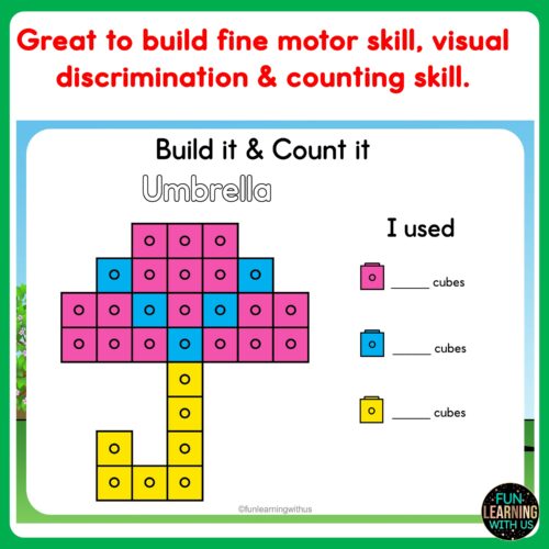 Spring Linking Cubes Mats | Fine motor Skill or STEM Center Mats | Made ...