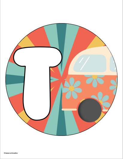 Word Wall Headers Alphabet Banner Posters Signs Groovy Retro Vibes ...