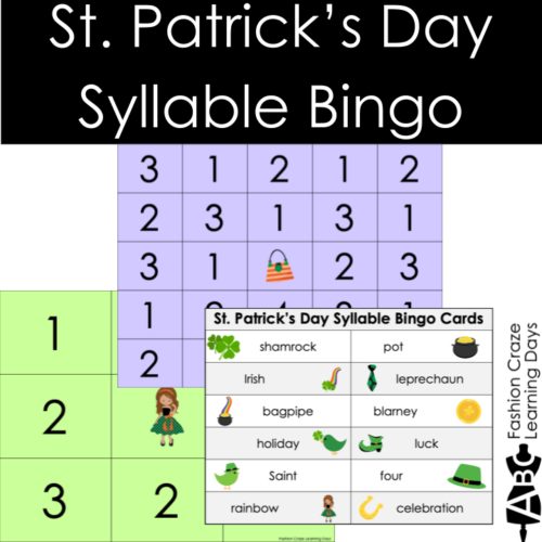 St Patricks Day Syllable Bingo Games | Made By Teachers
