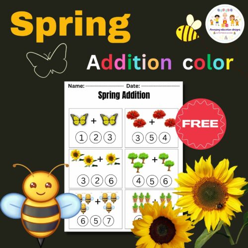 Spring Addition Color Worksheet FREE | Made By Teachers