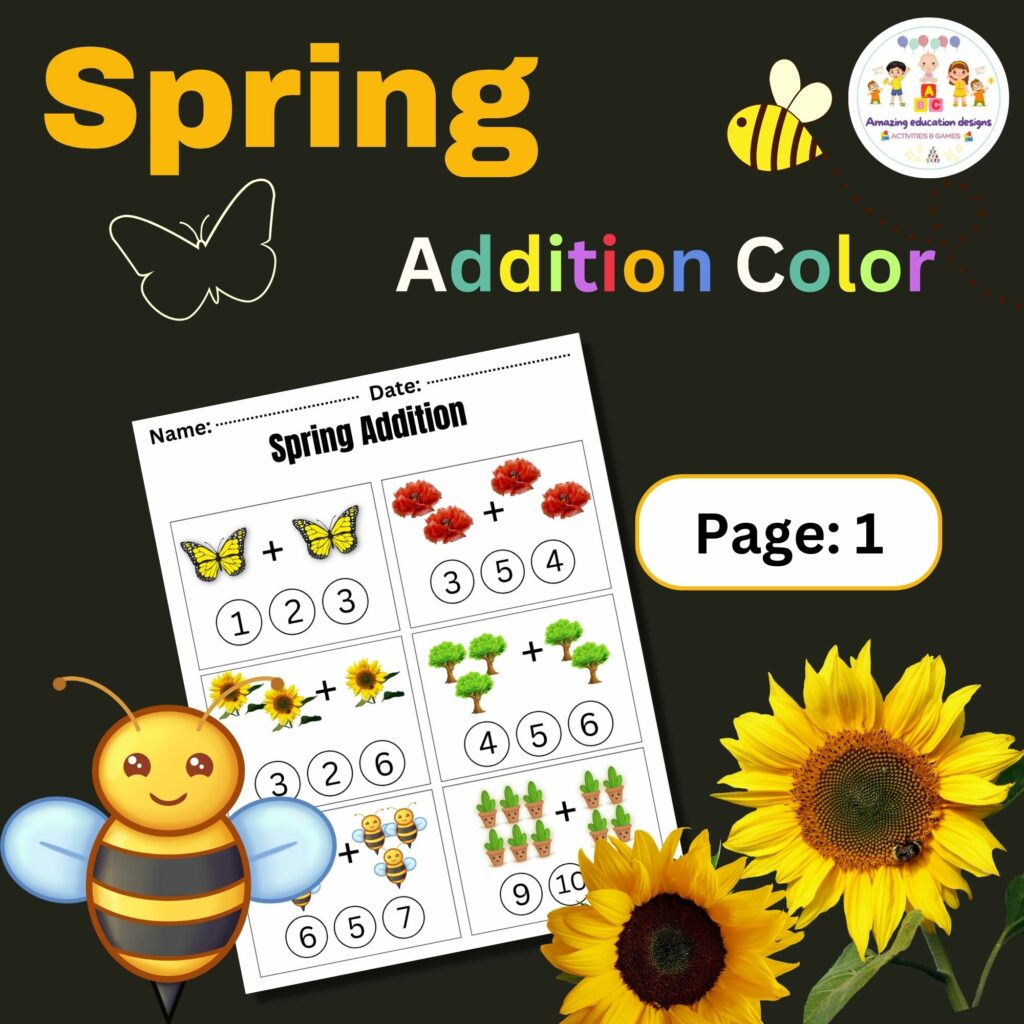 Spring Addition Color Worksheet FREE | Made By Teachers