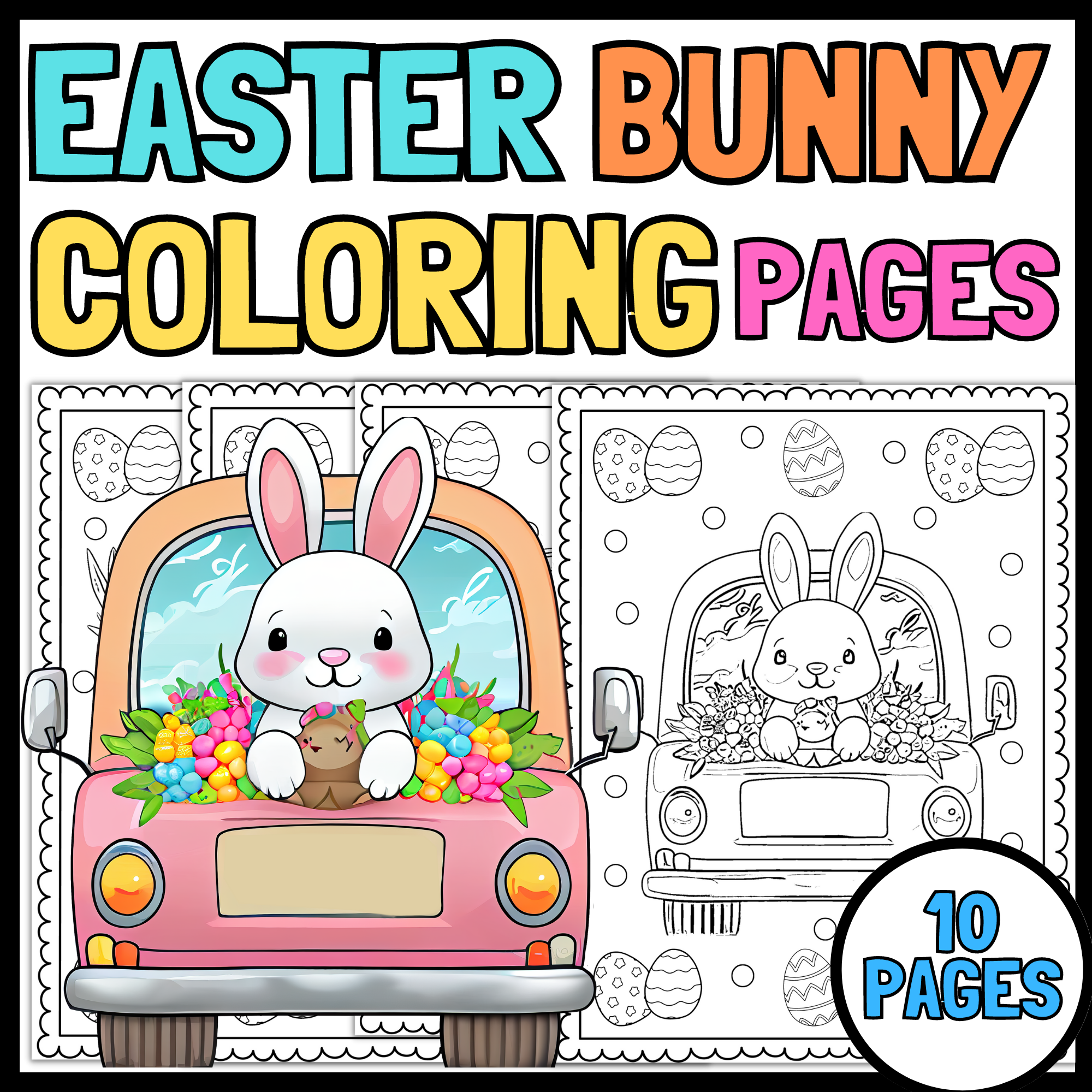 Easter Bunny Coloring Page | Easter coloring pages | Easter coloring ...