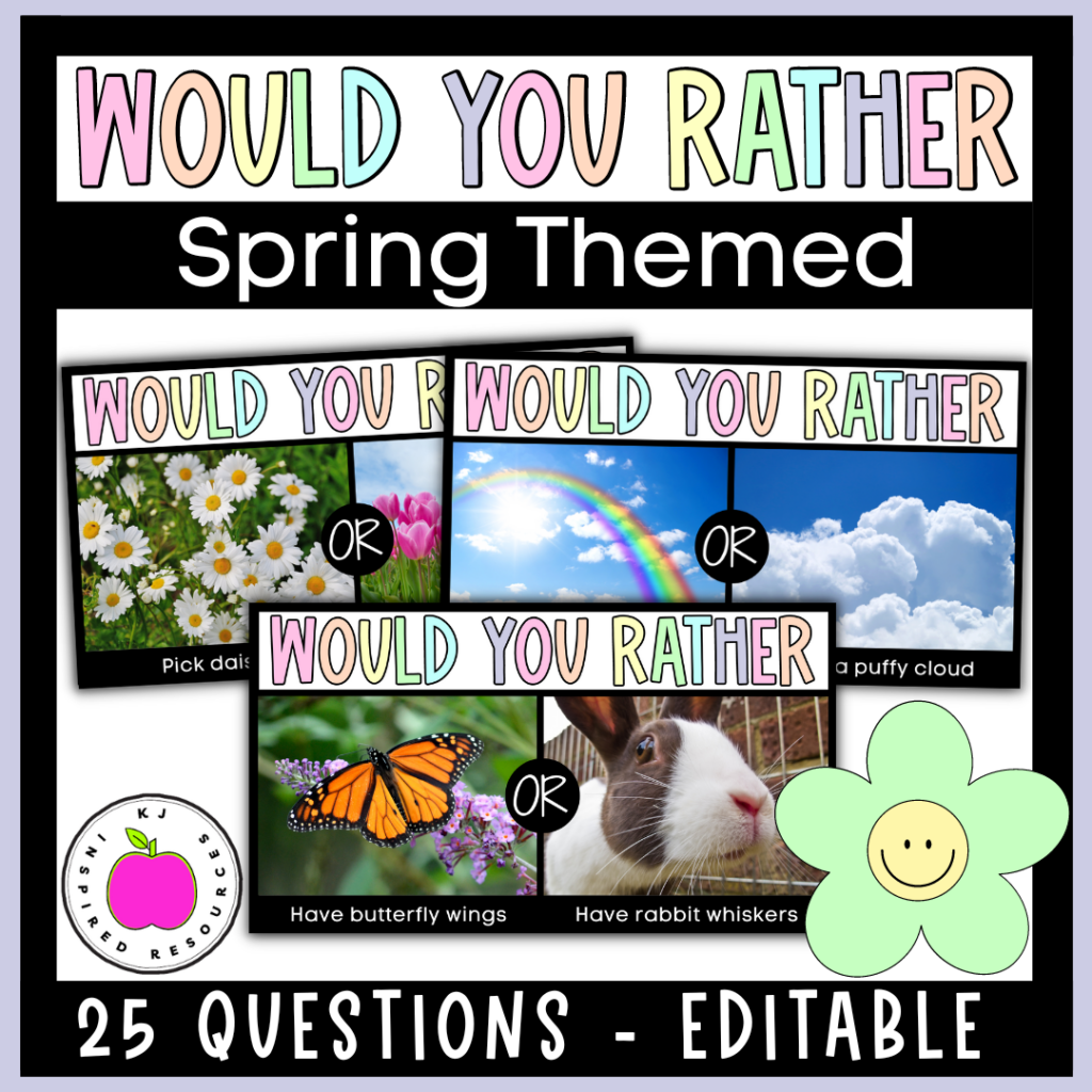 Spring / March / April / May Digital Game - Would You Rather Activity ...