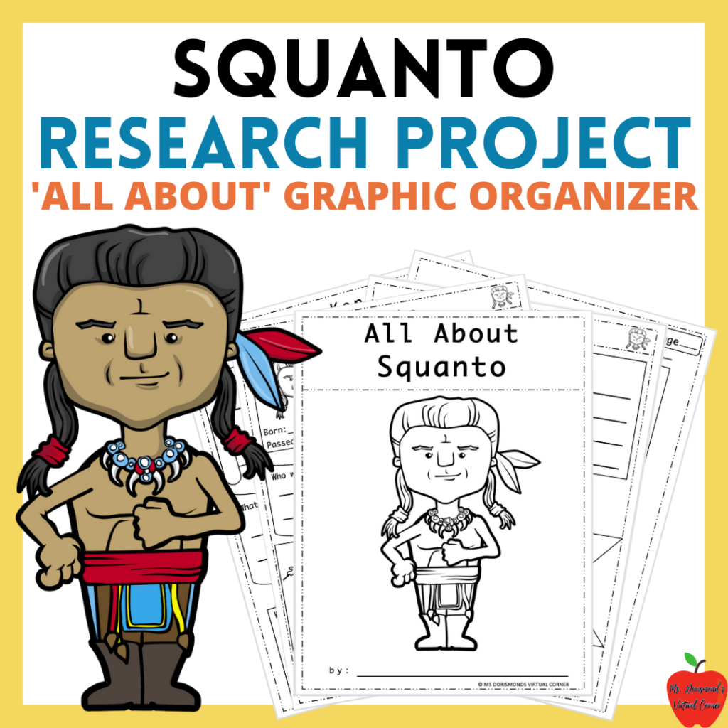 Squanto All-About Research Project Graphic Organizer | Biography | Made ...