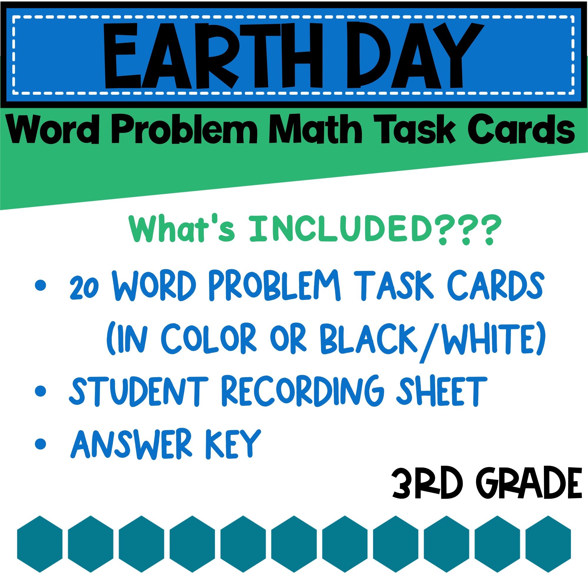 Earth Day Word Problem Math Task Cards 3rd grade Test Prep | Made By ...