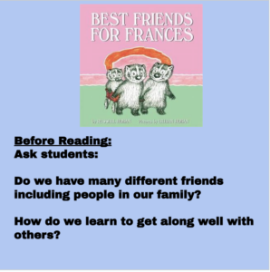 BEST FRIENDS FOR FRANCES BY RUSSELL HOBAN READING & ACTIVITIES UNIT ...