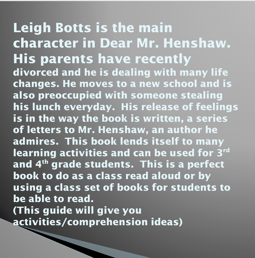 Dear Mr. Henshaw Reading Comprehension Guide | Made By Teachers