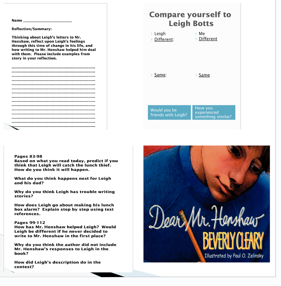 Dear Mr. Henshaw Reading Comprehension Guide | Made By Teachers