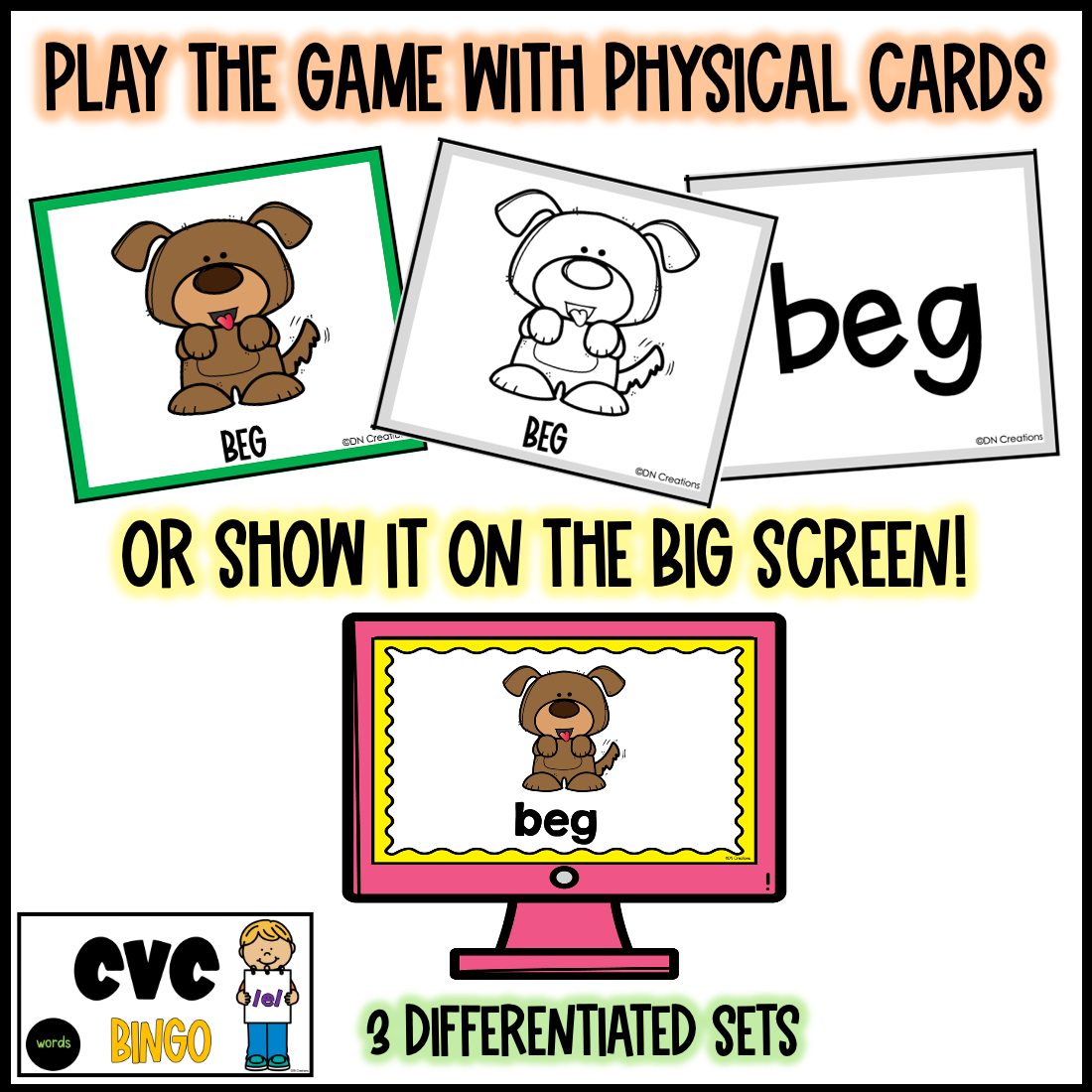 CVC Bingo for SHORT E Game l Short Vowels Game l Science of Reading ...