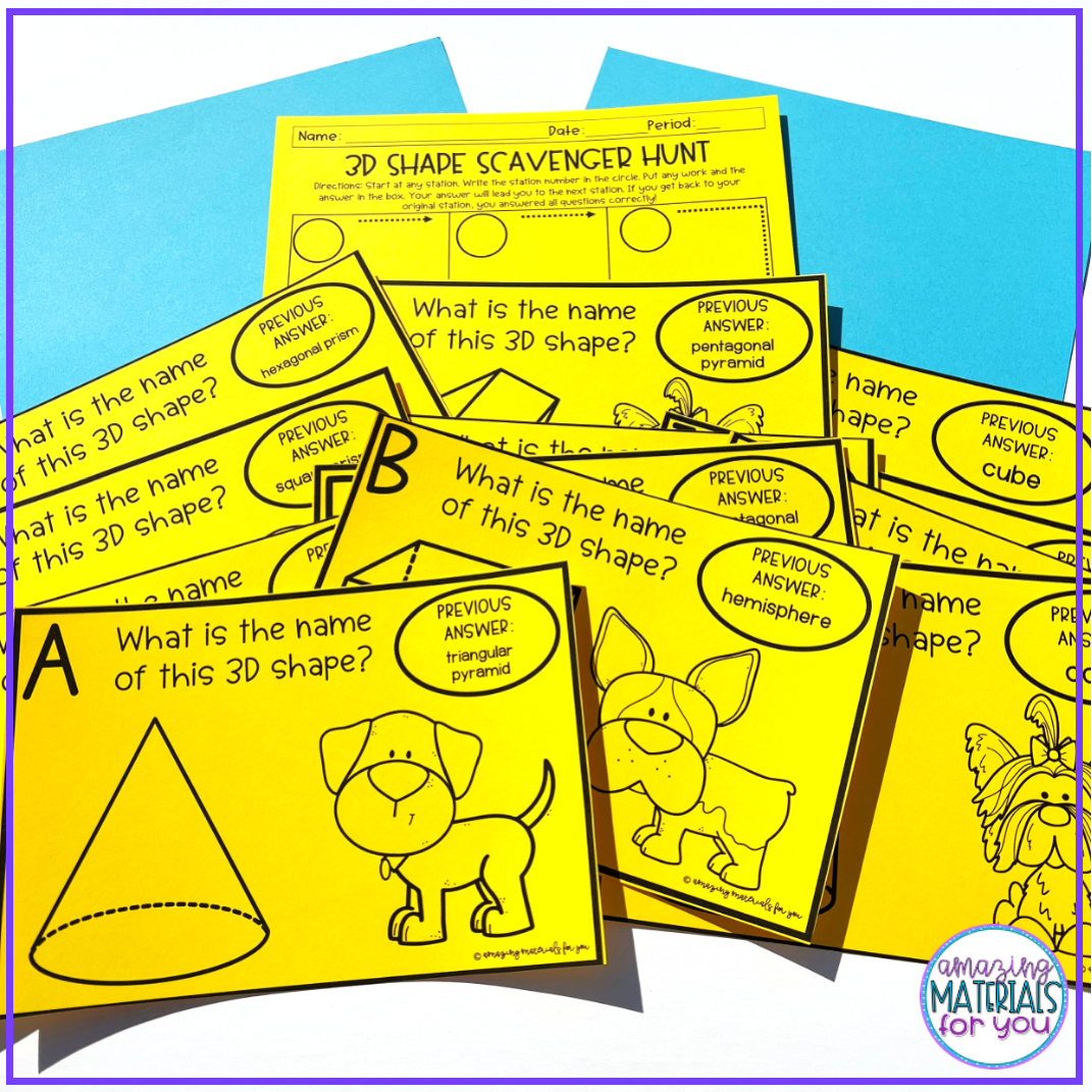 3D Shapes Scavenger Hunt | Made By Teachers