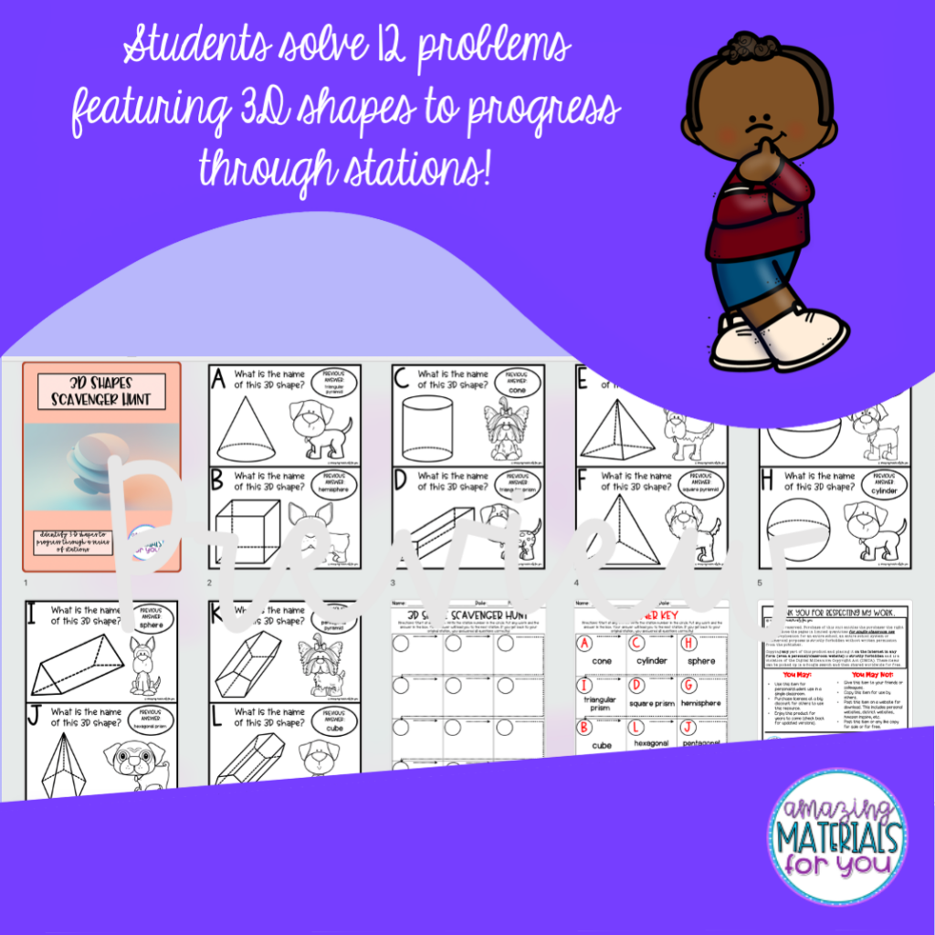 3D Shapes Scavenger Hunt | Made By Teachers