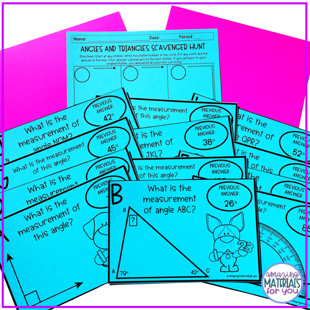 Measure Angles and Triangles Scavenger Hunt | Made By Teachers