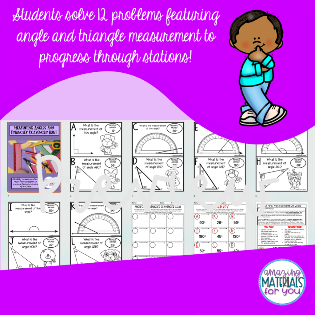 Measure Angles and Triangles Scavenger Hunt | Made By Teachers
