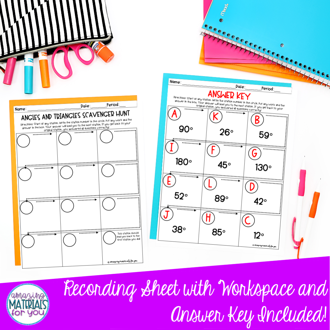 Measure Angles and Triangles Scavenger Hunt | Made By Teachers