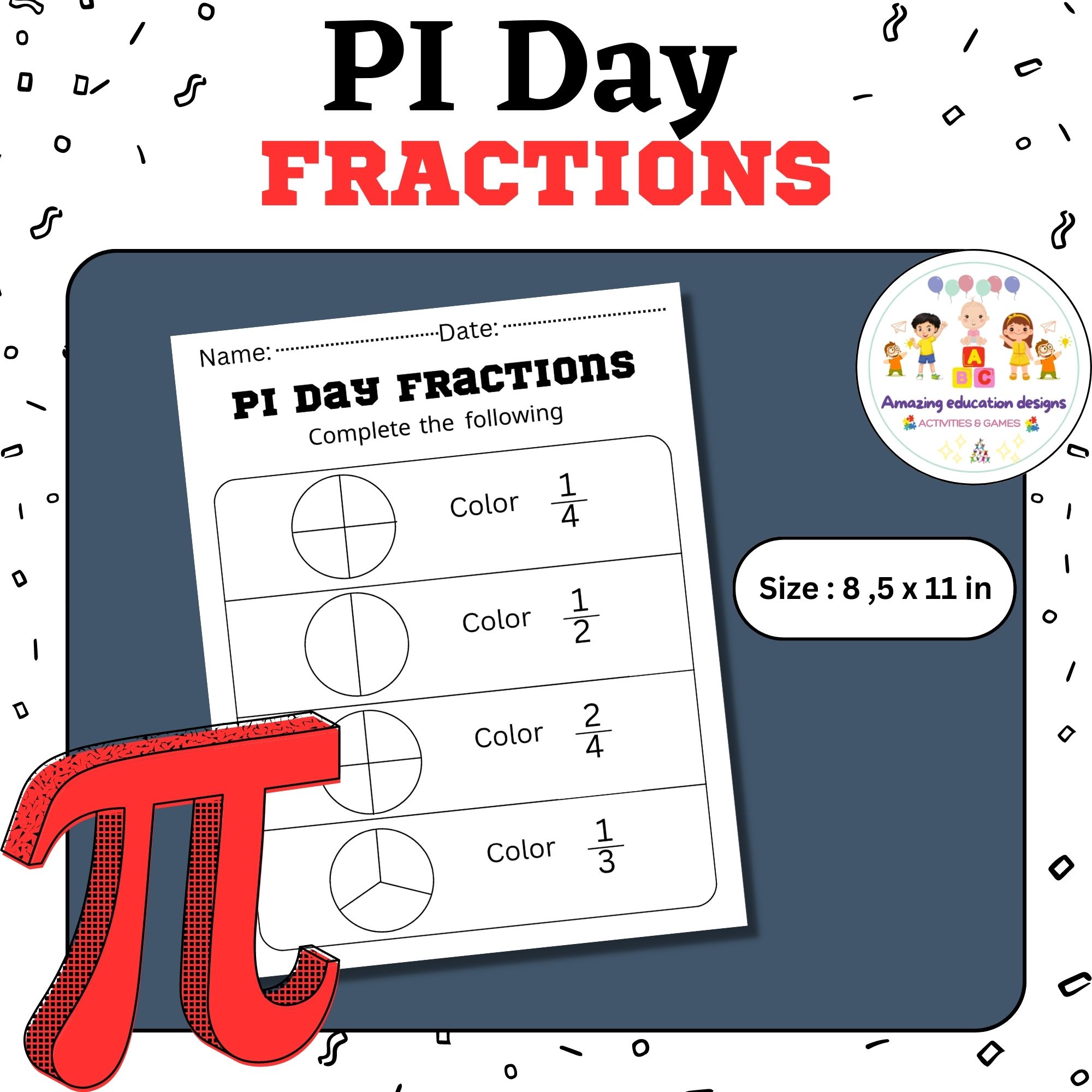 Pi Day Fractions | Made By Teachers