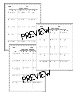 Integers - Editable Student Practice Pages | Made By Teachers