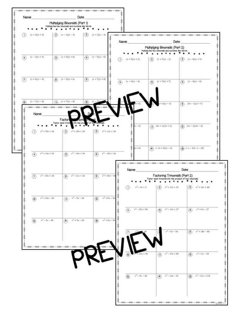 Introduction to Polynomials - Editable Student Practice Pages | Made By ...