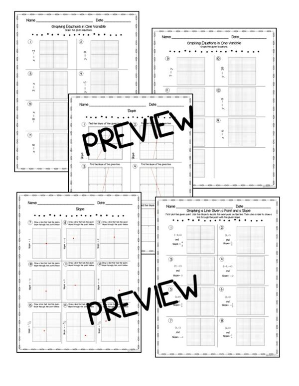 Graphing Lines and Linear Equations - Editable Student Practice Pages ...