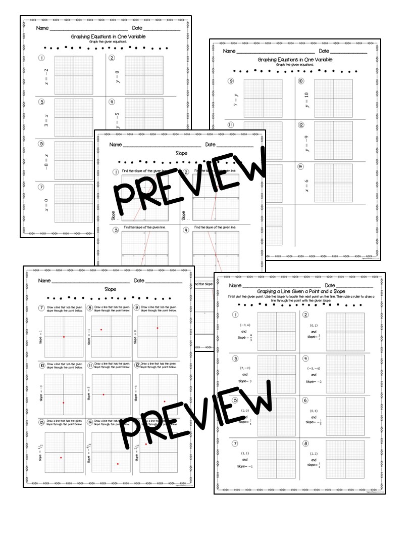 Graphing Lines and Linear Equations - Editable Student Practice Pages ...