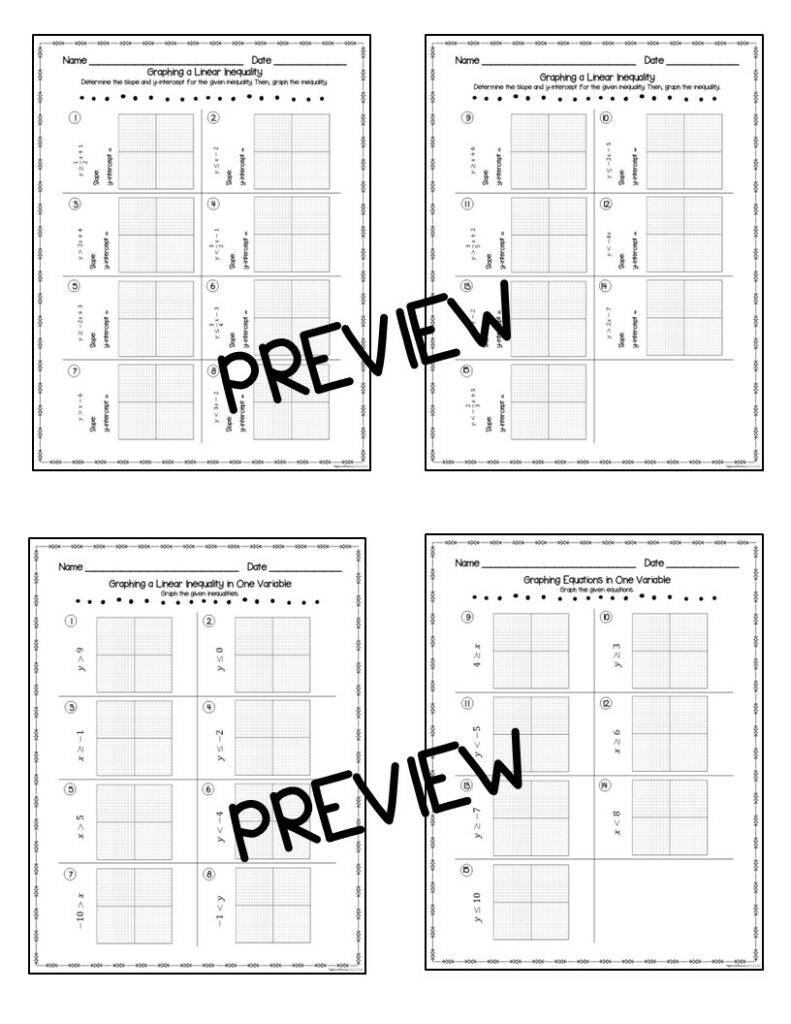 Graphing Lines and Linear Equations - Editable Student Practice Pages ...