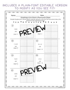 Graphing Lines and Linear Equations - Editable Student Practice Pages ...