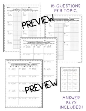 Systems of Equations - Editable Student Practice Pages | Made By Teachers