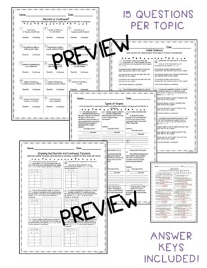 Discrete and Continuous Functions - Editable Student Practice Pages ...