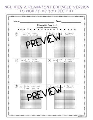 Nonlinear Functions - Editable Student Practice Pages | Made By Teachers