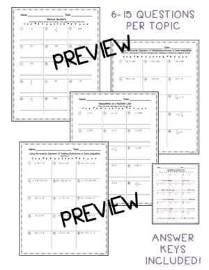 Algebra 1 Student Practice Pages Editable Bundle | Made By Teachers