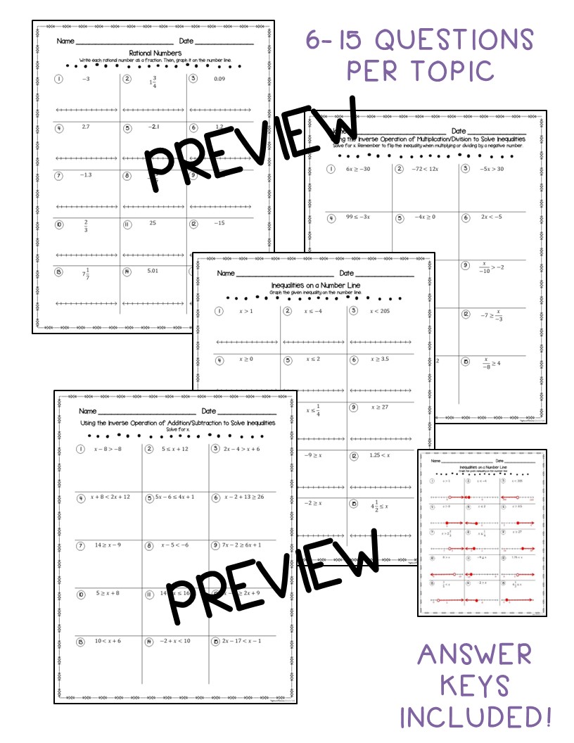 Algebra 1 Student Practice Pages Editable Bundle | Made By Teachers