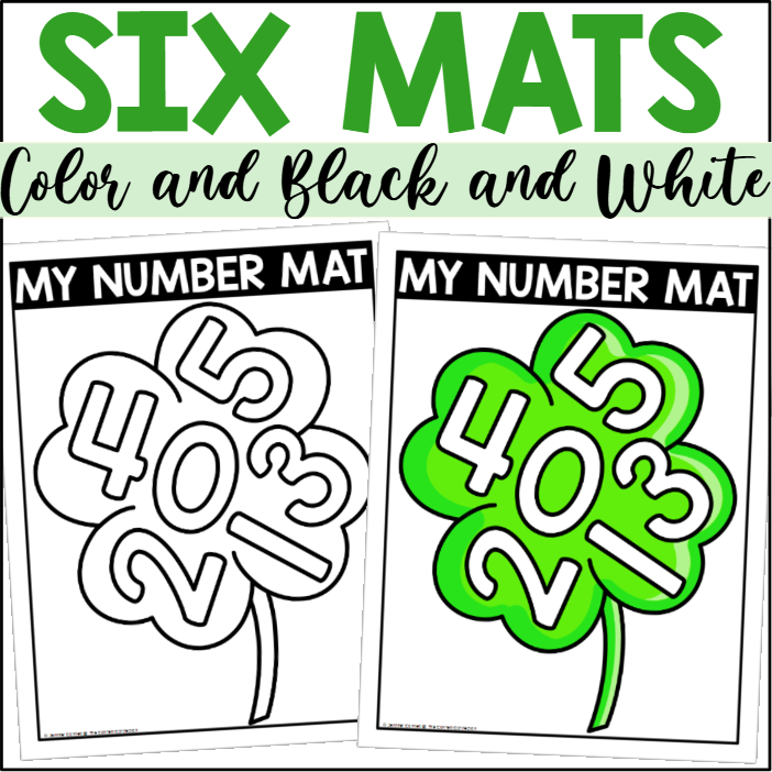 St. Patrick's Day Alphabet and Number Seek and Find Mats with Clovers ...