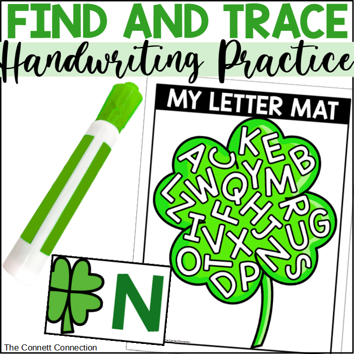 St. Patrick's Day Alphabet and Number Seek and Find Mats with Clovers ...